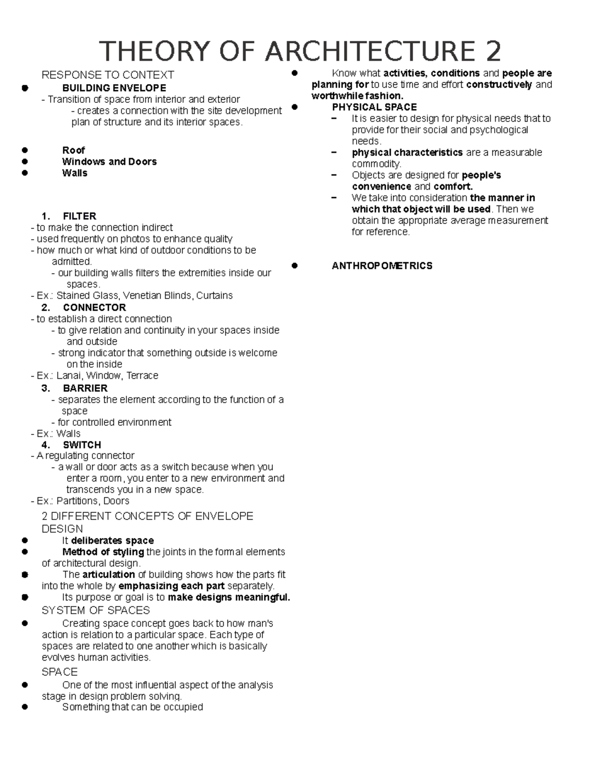 TOA Reviewer 2 - THEORY OF ARCHITECTURE 2 RESPONSE TO CONTEXT BUILDING ...