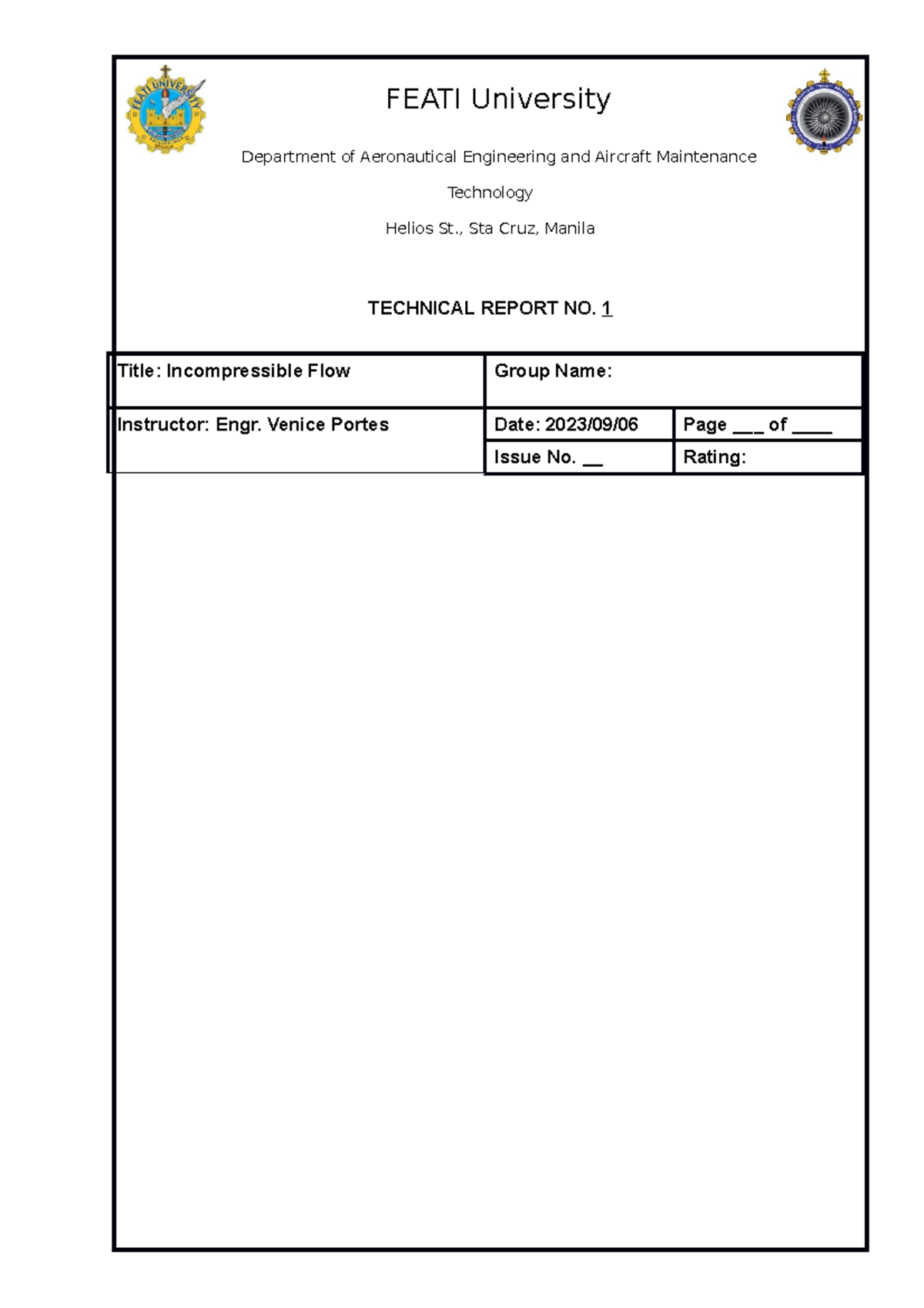 Border - FEATI University Department of Aeronautical Engineering and ...