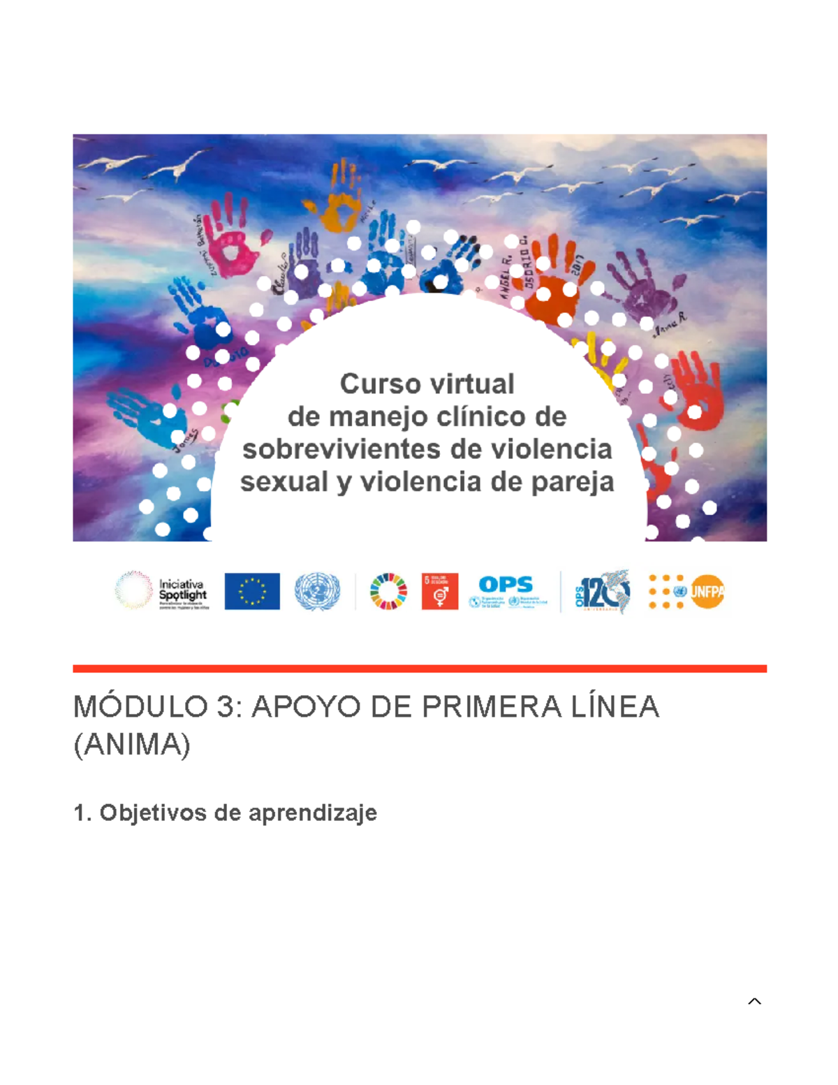 Modulo-3 AVSS - notas de violencia sexual, curso virtual - MÓDULO 3: APOYO DE PRIMERA LÍNEA ...