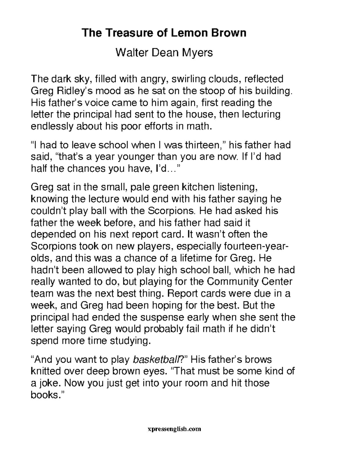 Lemon-Brown - story for catch-up Friday - The Treasure of Lemon Brown ...