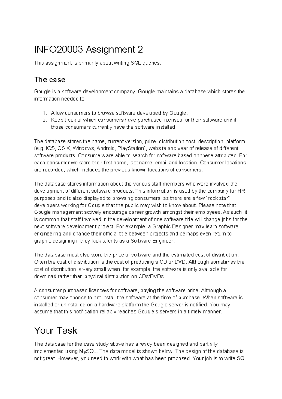 Seminar assignments - INFO20003 Assignment 2 - Studocu