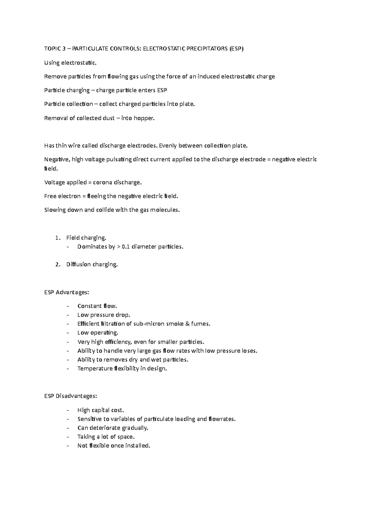 Topic 3.3 - Particulate Control Equipment - Electrostatic Precipitator ...