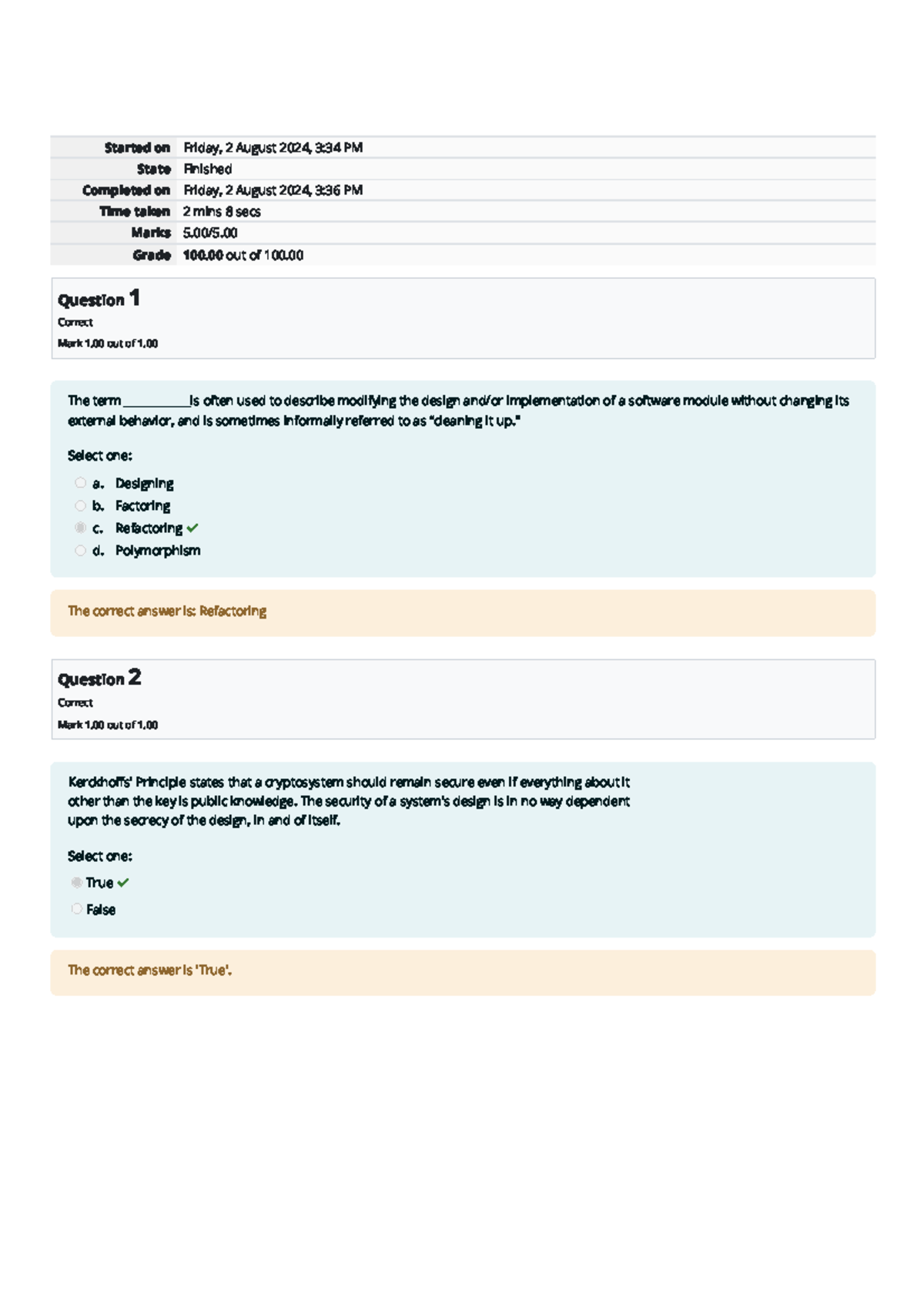 Self-Quiz Unit 7 - Self-Quiz - Started on Friday, 2 August 2024, 3:34 ...