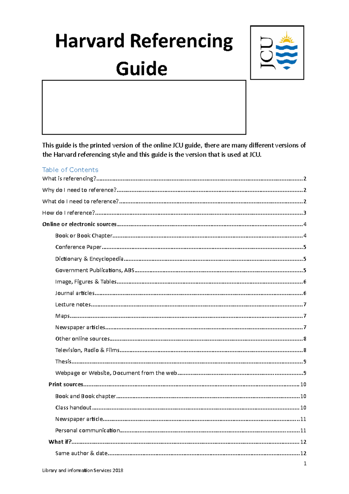 Printable Harvard Referencing Guide - This guide is the printed version ...