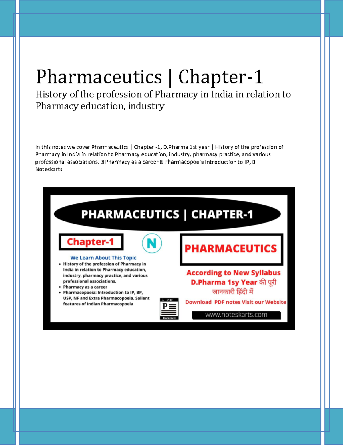 Pharmaceutic chapter 1 History of the profession of Pharmacy in India ...