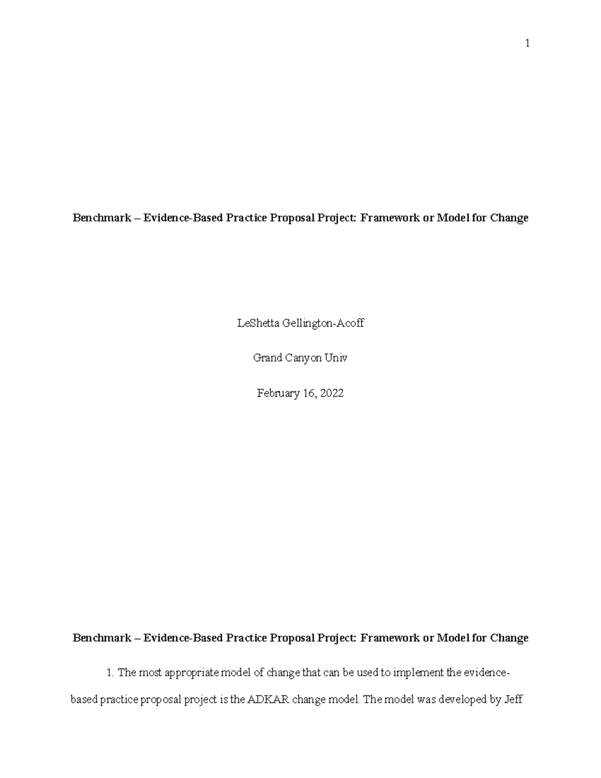 -Framework or Model for Change - The most appropriate model of change ...