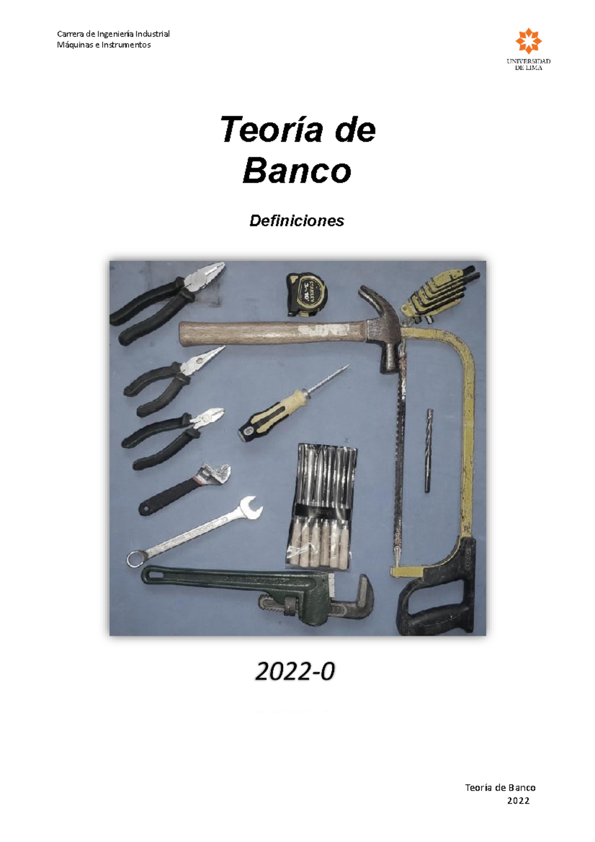 S2 00 Teoría DE Banco Definicion 2022 - Carrera de Ingeniería ...