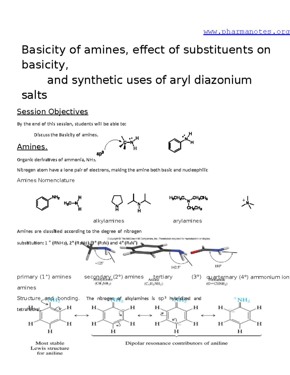 Chapter - 6 Basicity of Amines - pharmanotes Basicity of amines, effect ...