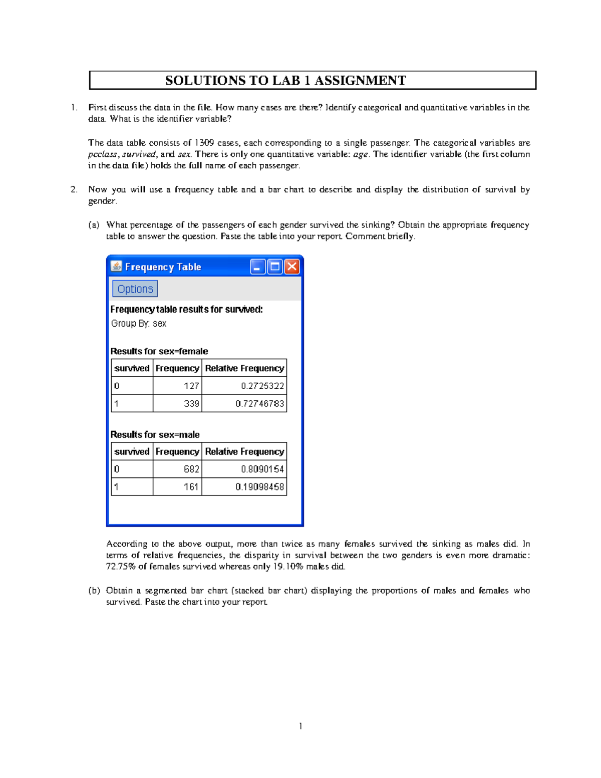 Asg1soln Stat 151 Lab Assignment Winter2019 Solutions To Lab 1 Assignment First Discuss The