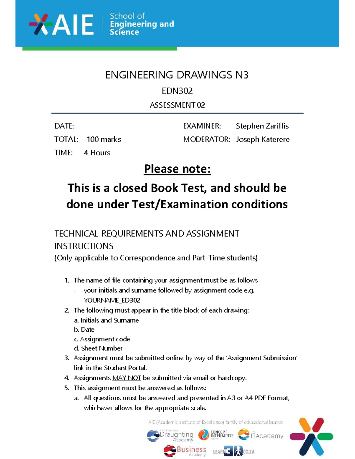 EDN3 02 CR D QP 3u1 - ENGINEERING DRAWINGS N3 - Please note: This is a ...