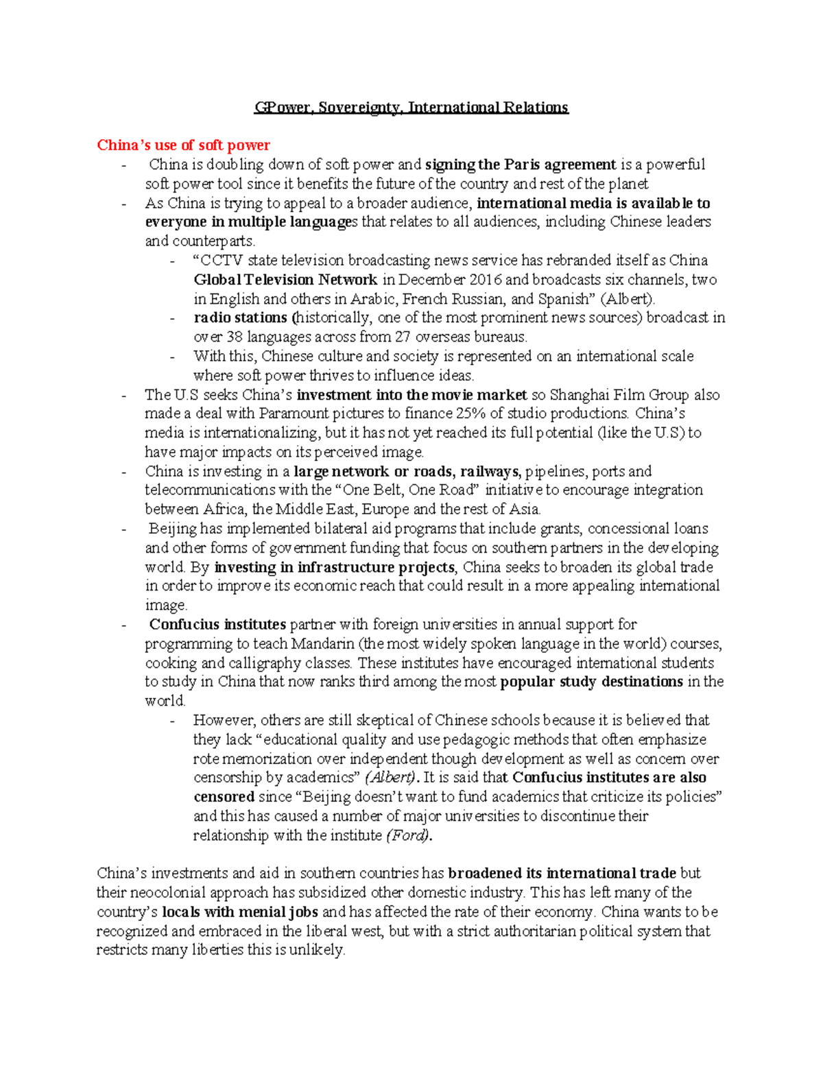 International affairs topics and case studies - GPower, Sovereignty ...