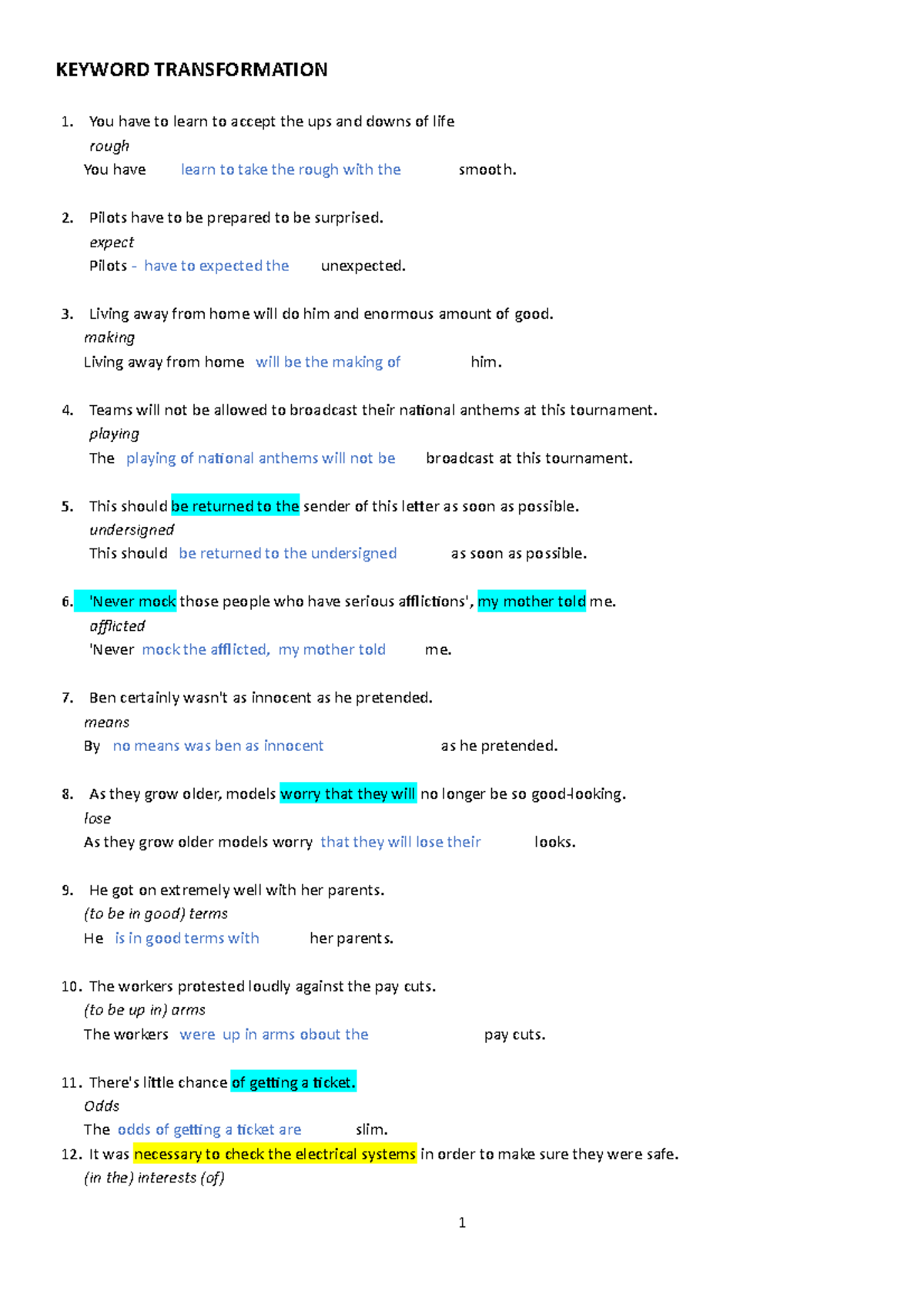 Keyword Transformation - KEYWORD TRANSFORMATION You have to learn to ...