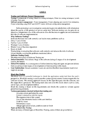 SE Unit-3 PART-2 - Software Engineering [B20CS2102] Unit-III: Part- 1 ...