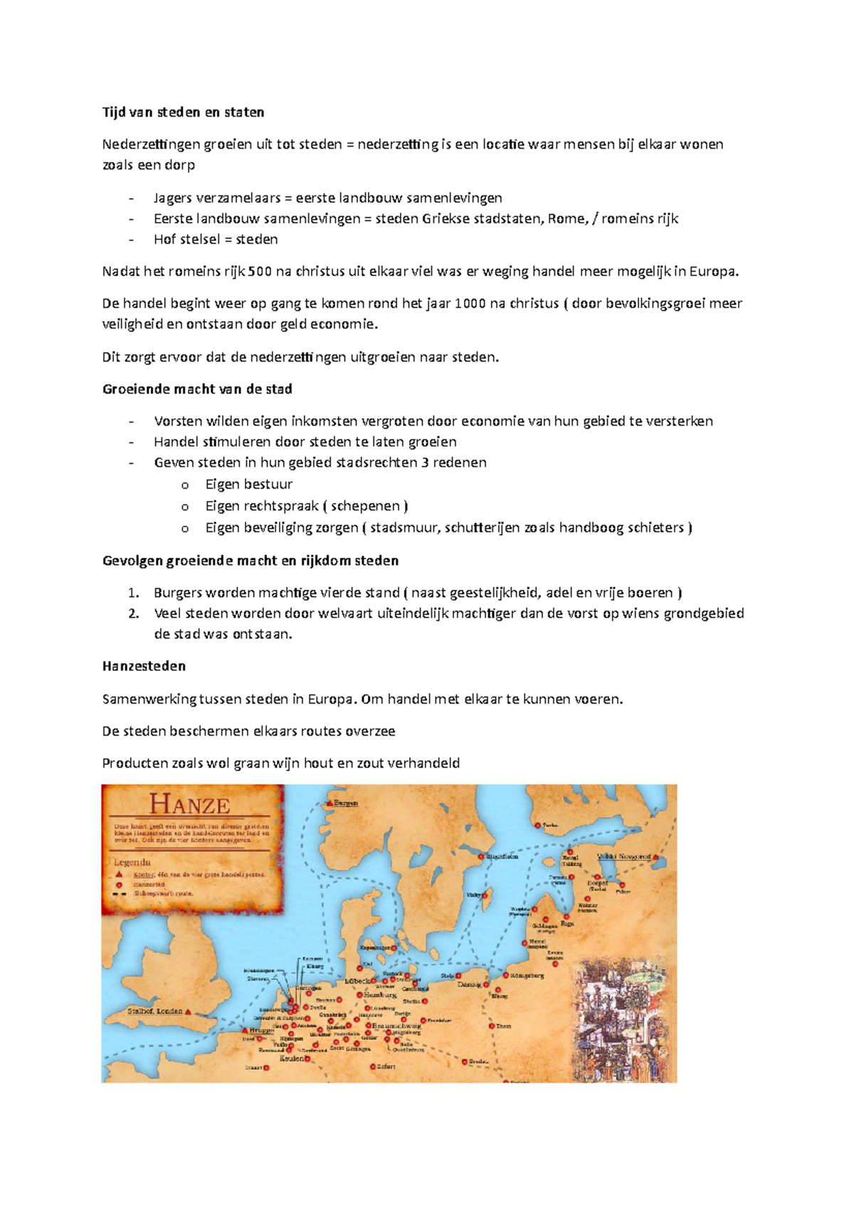 Tijd van steden en staten - Tijd van steden en staten Nederzettingen ...