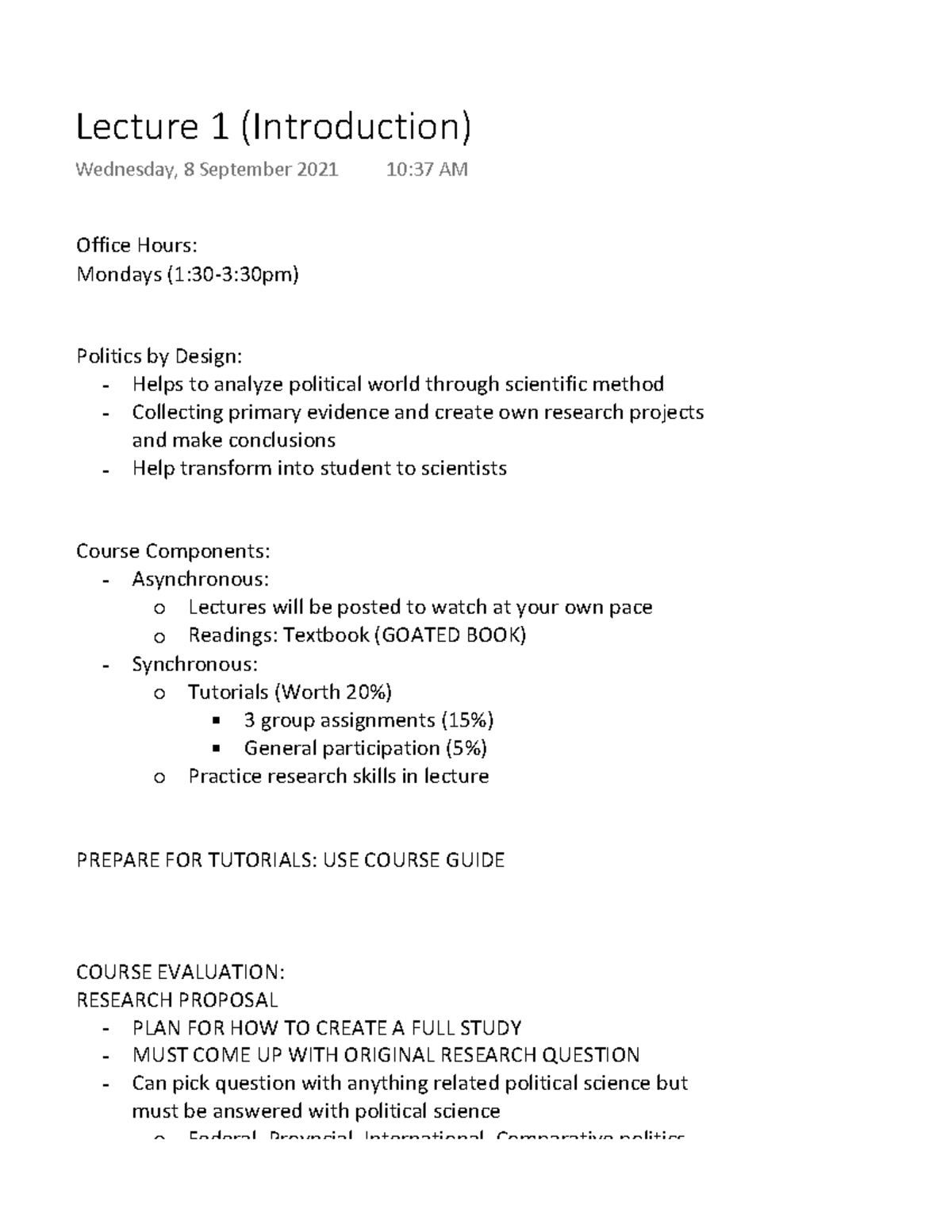 Lecture 1 Introduction Office Hours Mondays 130 330pm Politics By Design Helps To 