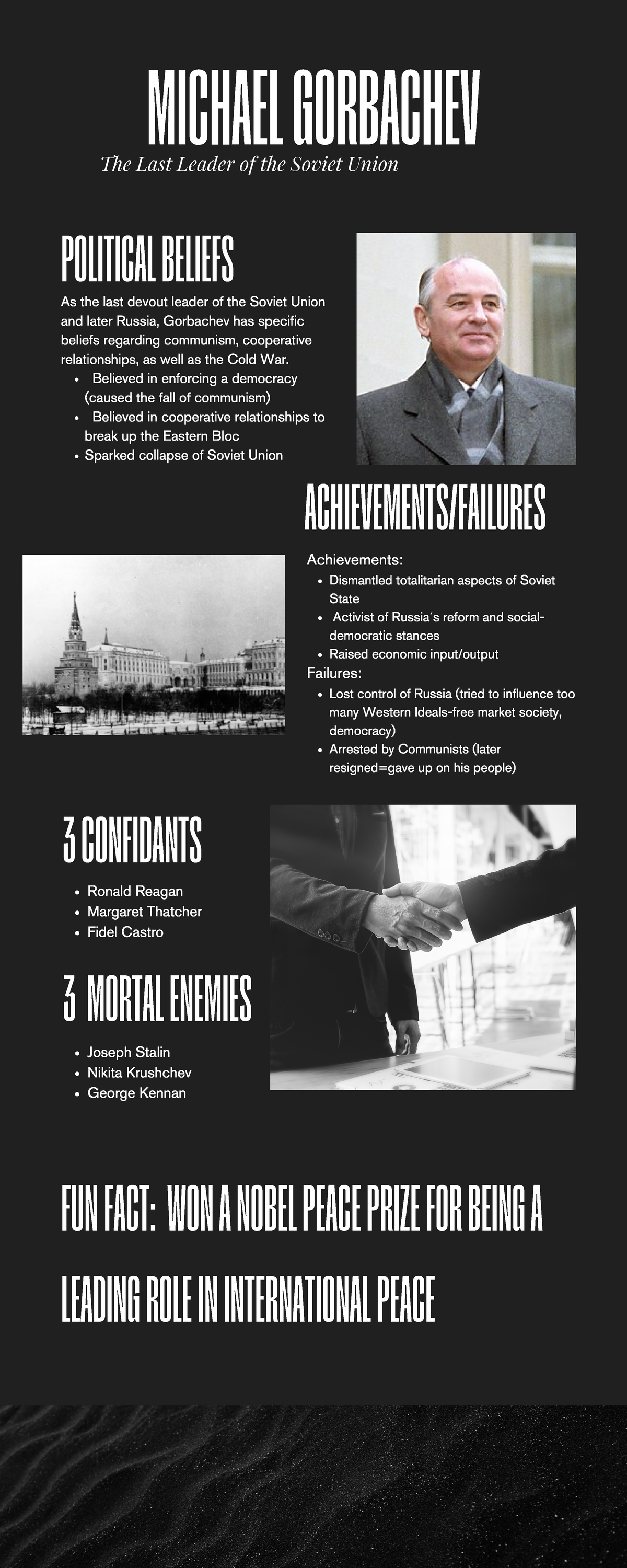 About me Cheat Sheet - 3 MORTAL ENEMIES MICHAEL GORBACHEV POLITICAL ...