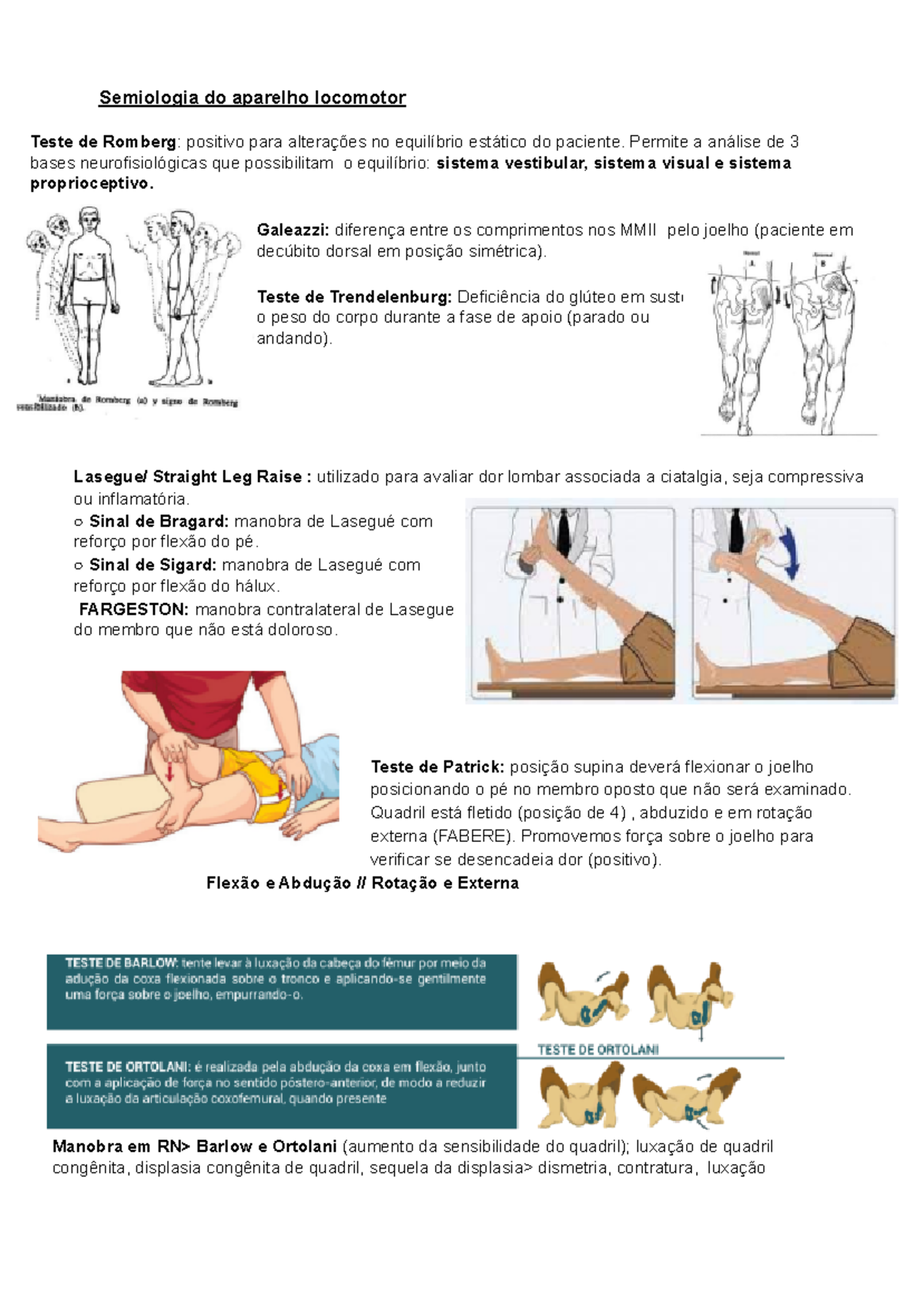 Ap locomotor m3 - ortopedia - Semiologia do aparelho locomotor Teste de ...