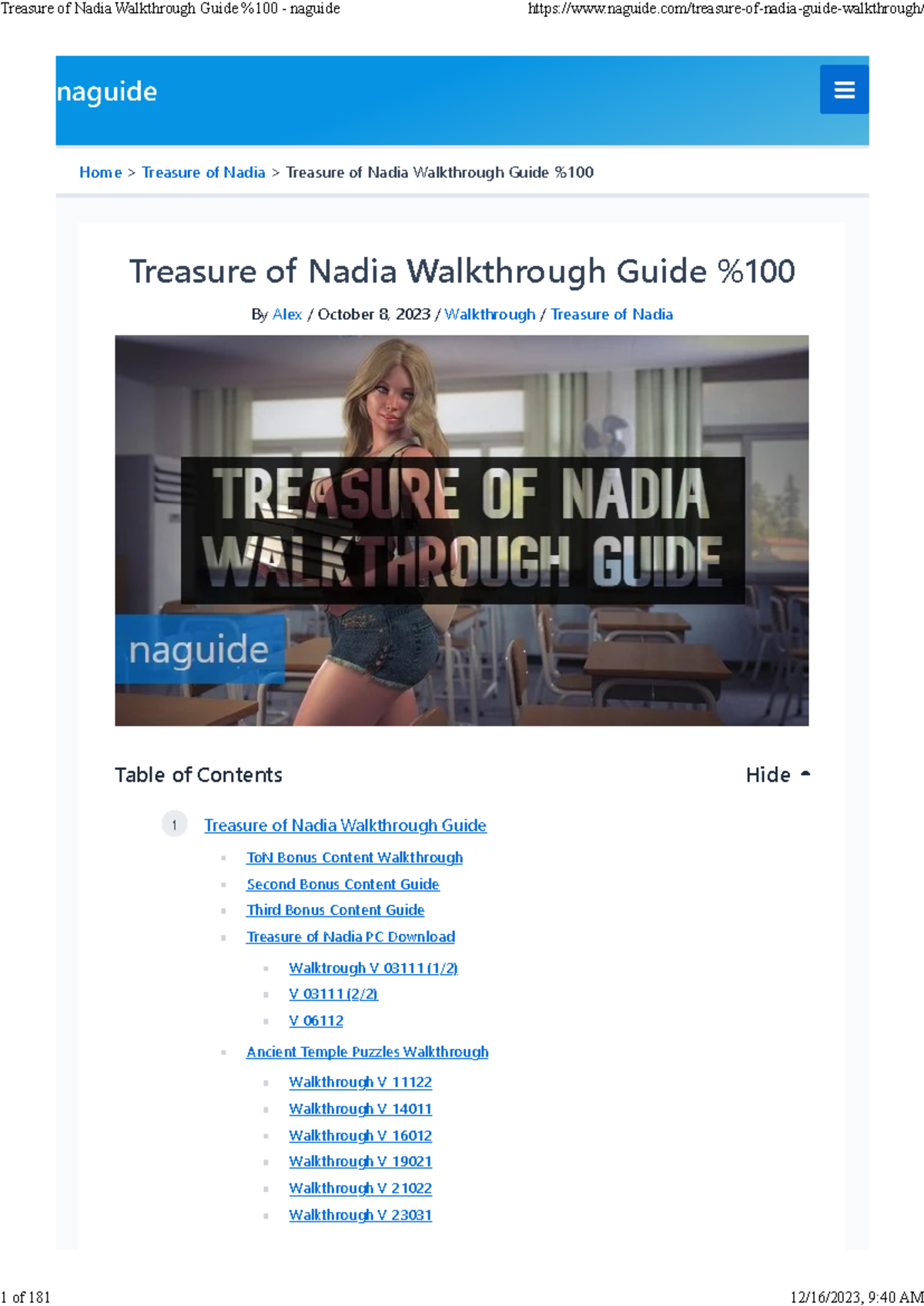 Nadia - Follow this guide step by step it will be constantly updated ...