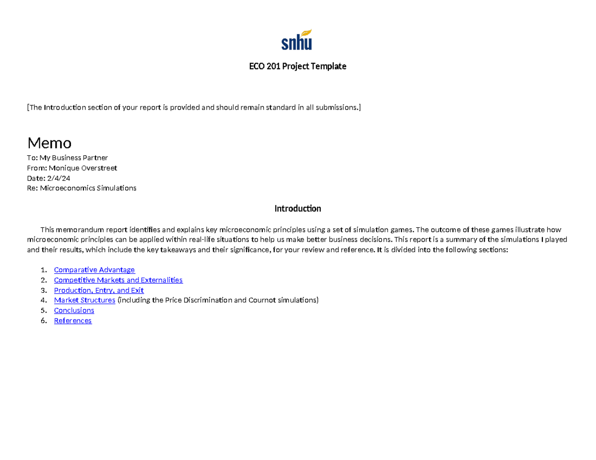 Eco 201 mod 4 - Module 4 assignment - ECO 201 Project Template [The ...