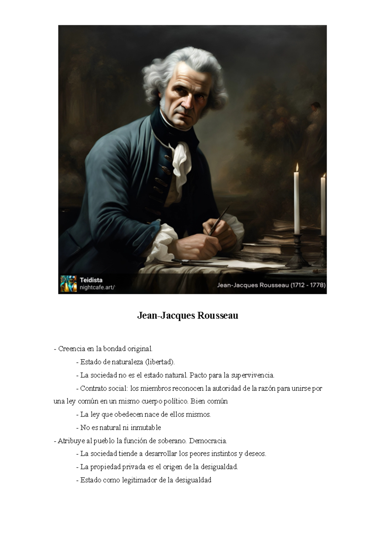 Jean-Jacques Rousseau - Jean-Jacques Rousseau Creencia en la bondad ...