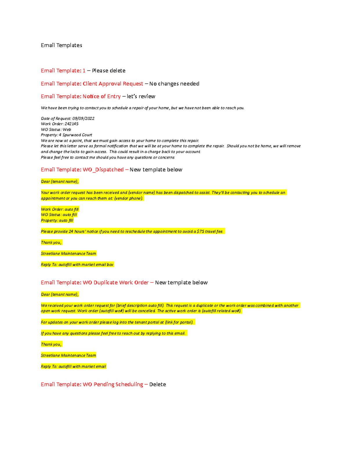 Email Templates - Example of process - Email Templates Email Template ...