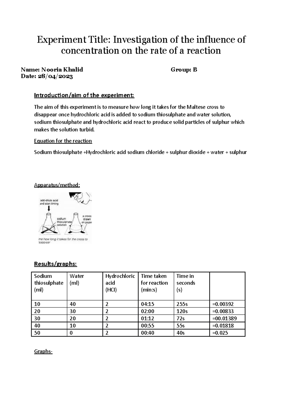 Lab report experiment 8 - Experiment Title: Investigation of the ...
