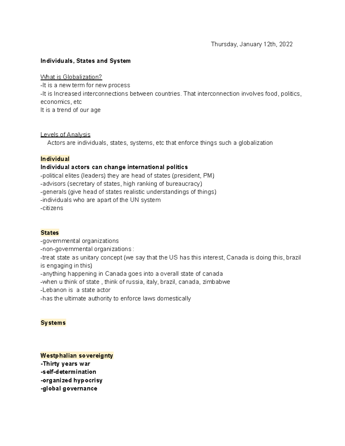 PO102 week one - week one notes - Thursday, January 12th, 2022 ...