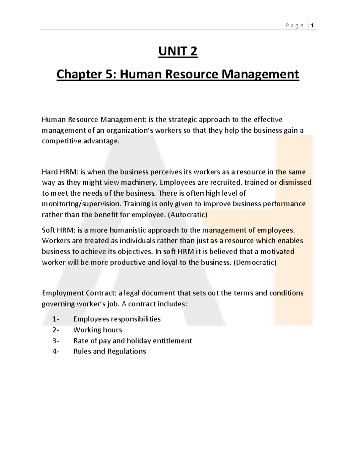 Unit 2 ( A level ) - Improve concepts of business - UNIT 2 Chapter 5 ...