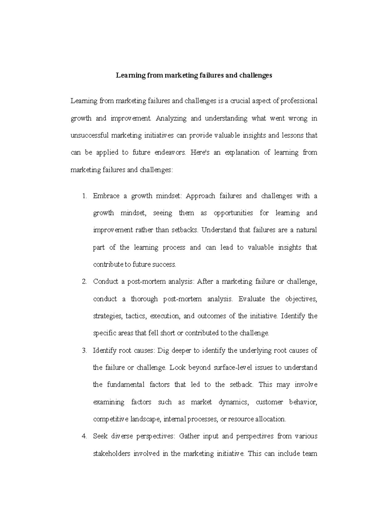 Learning from marketing failures and challenges - Analyzing and ...