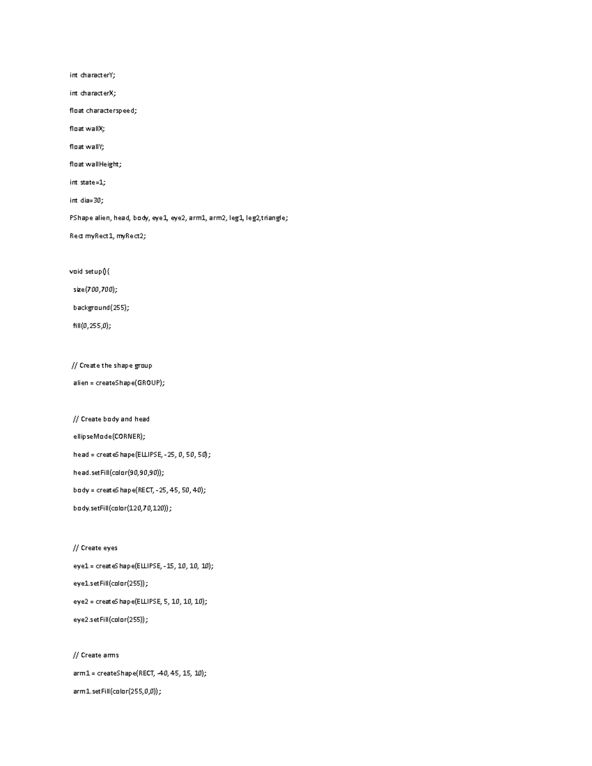 Comp1000 This Is A Coding On Processing 4 This Coding Is About A Character Colliding Int