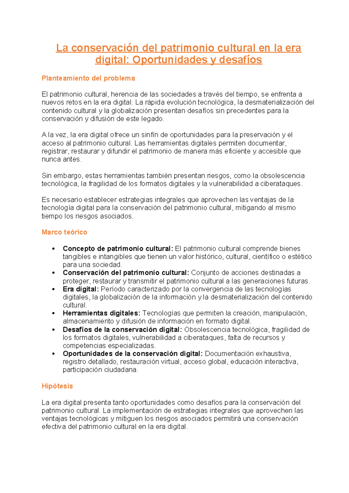 La conservación del patrimonio cultural en la era digital - La conservación del patrimonio ...