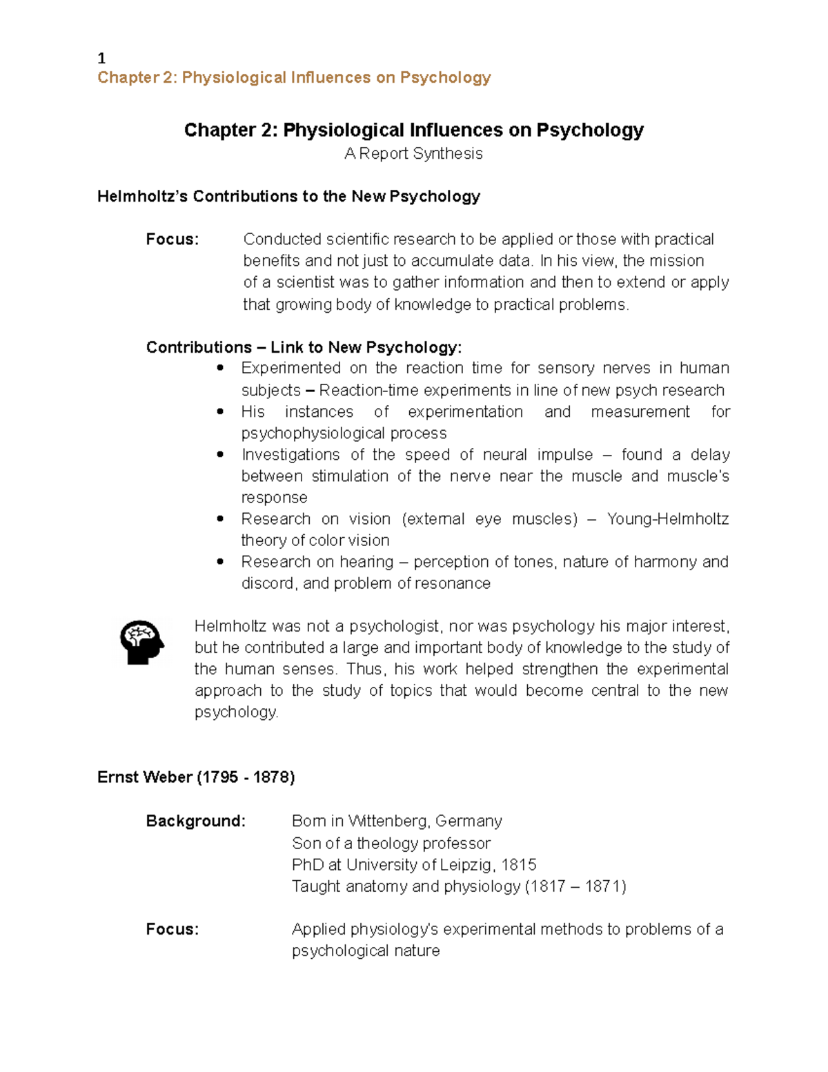 PSY 311 Physiological Influences on Psychology - 1 Chapter 2 ...