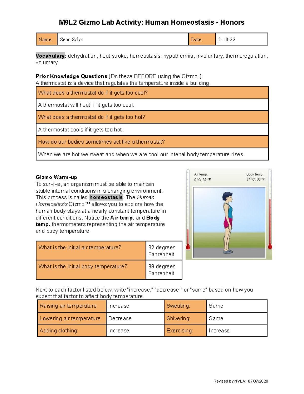 Salas-M9L2 Gizmo Lab Activity Human Homeostasis - Honors - M9L2 Gizmo ...