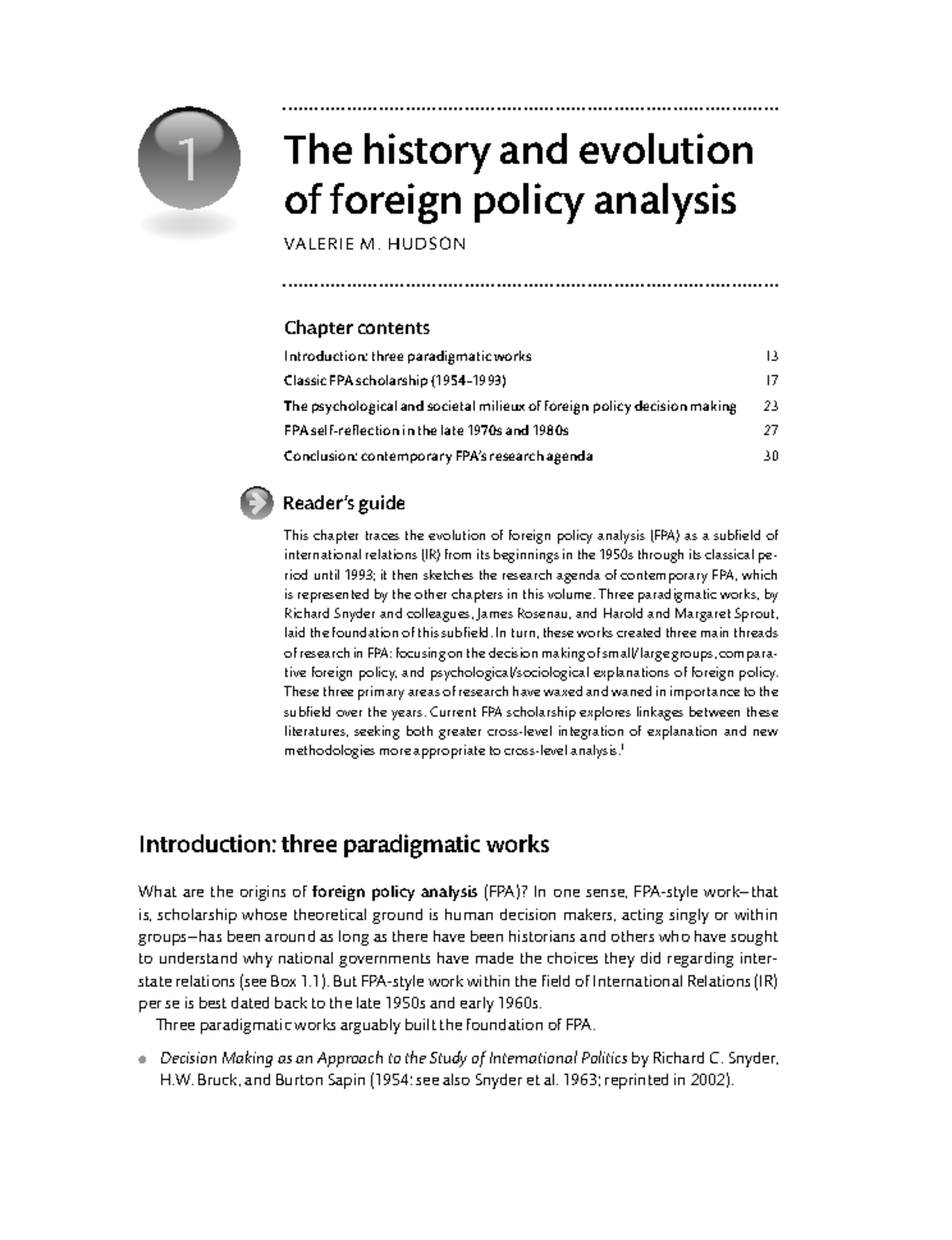 Hudson - foreign policy analysis - The history and evolution of foreign ...