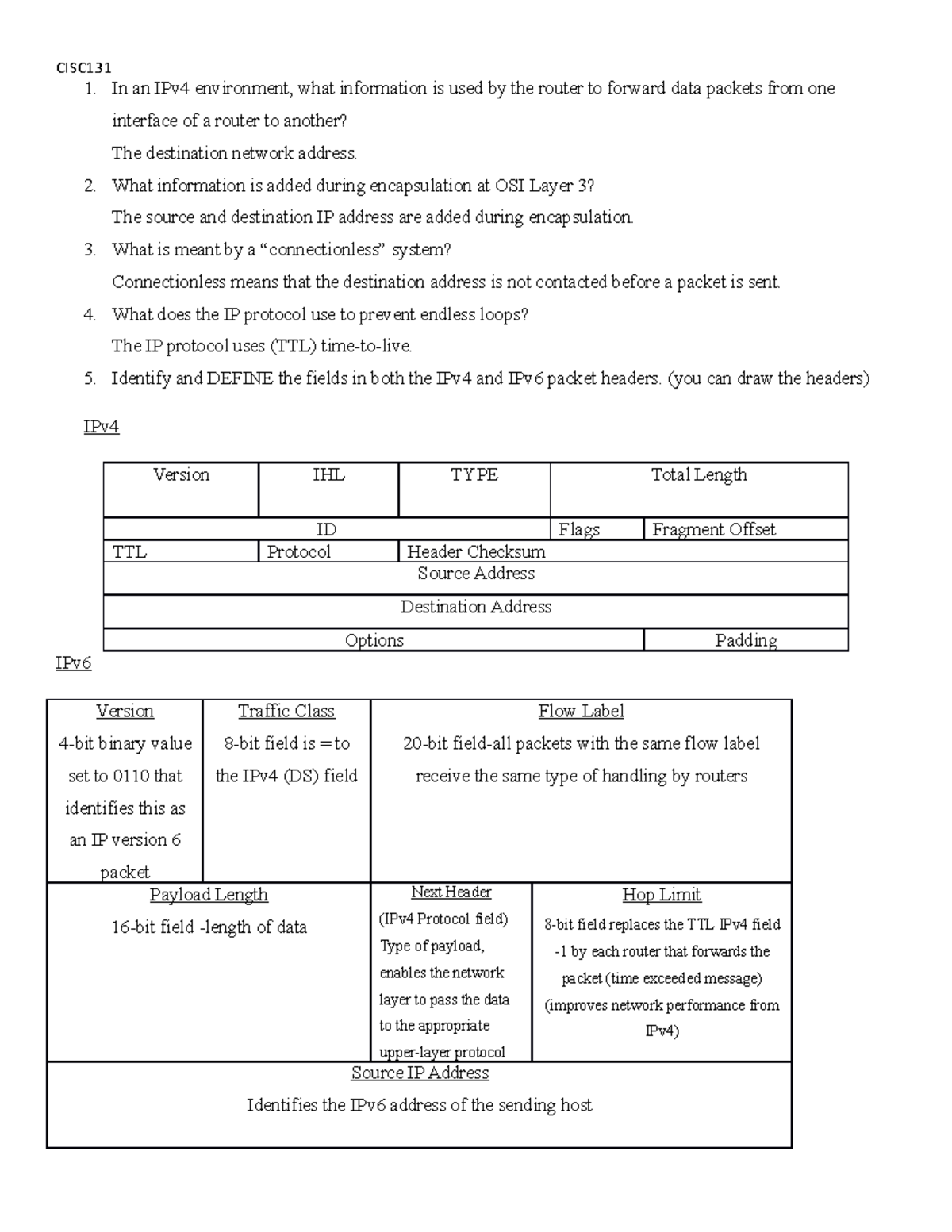 ITN v7 SG SECTION 3 (Modules 8-10) - CISC 1. In an IPv4 environment ...