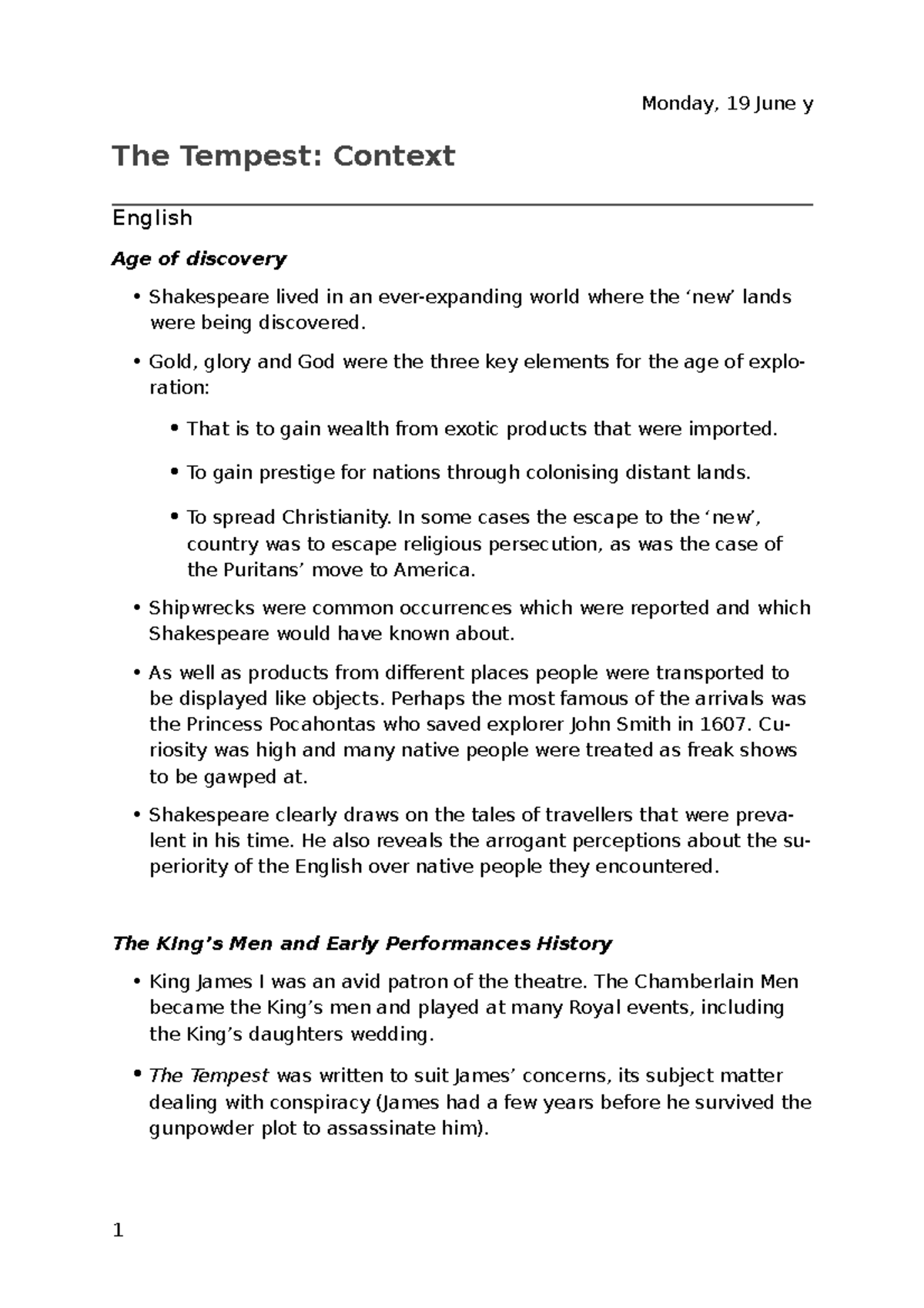 English context of Margaret Atwood - Monday, 19 June y The Tempest ...