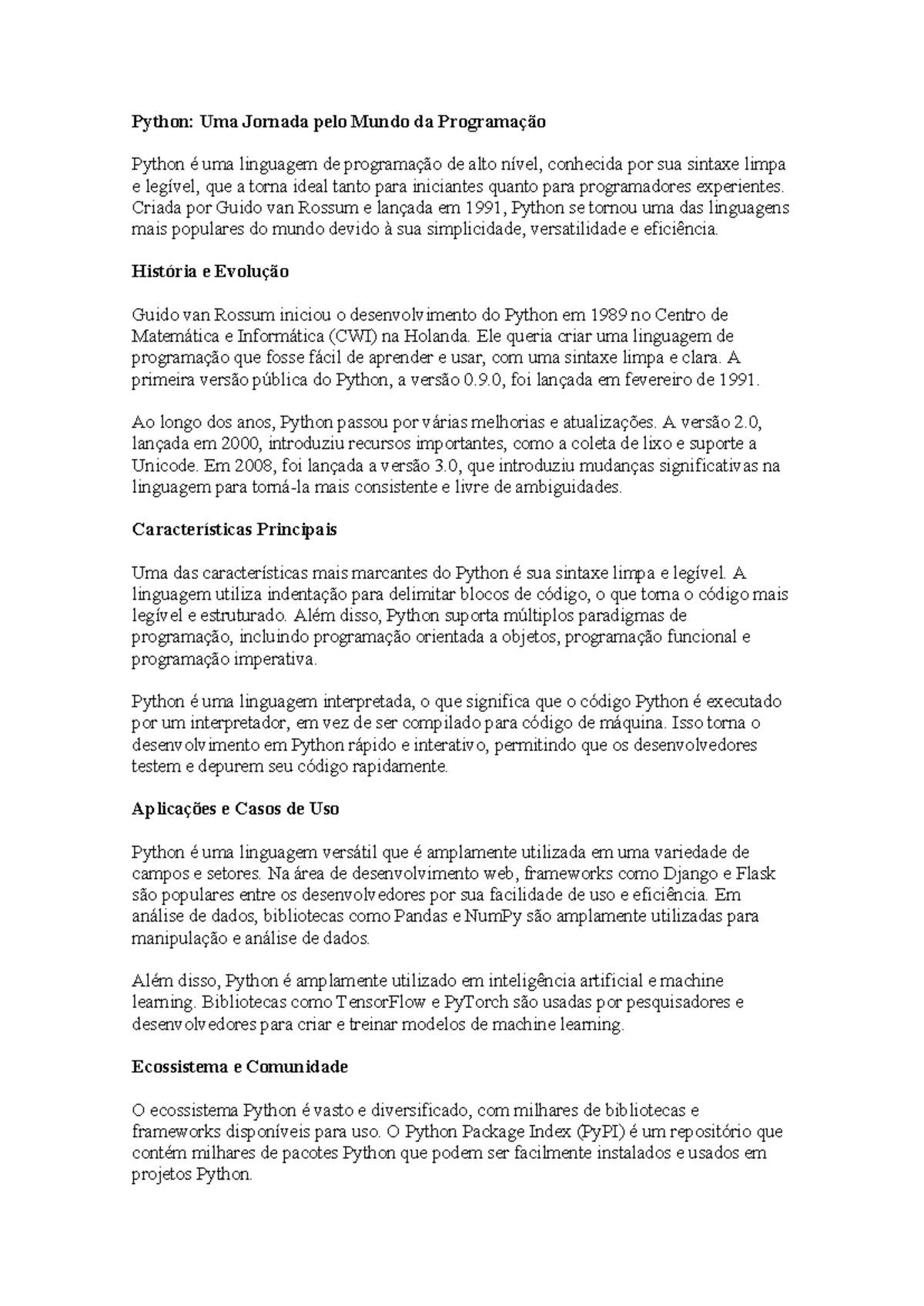 Python - Resumo projeto integrado multi pim - Python: Uma Jornada pelo ...