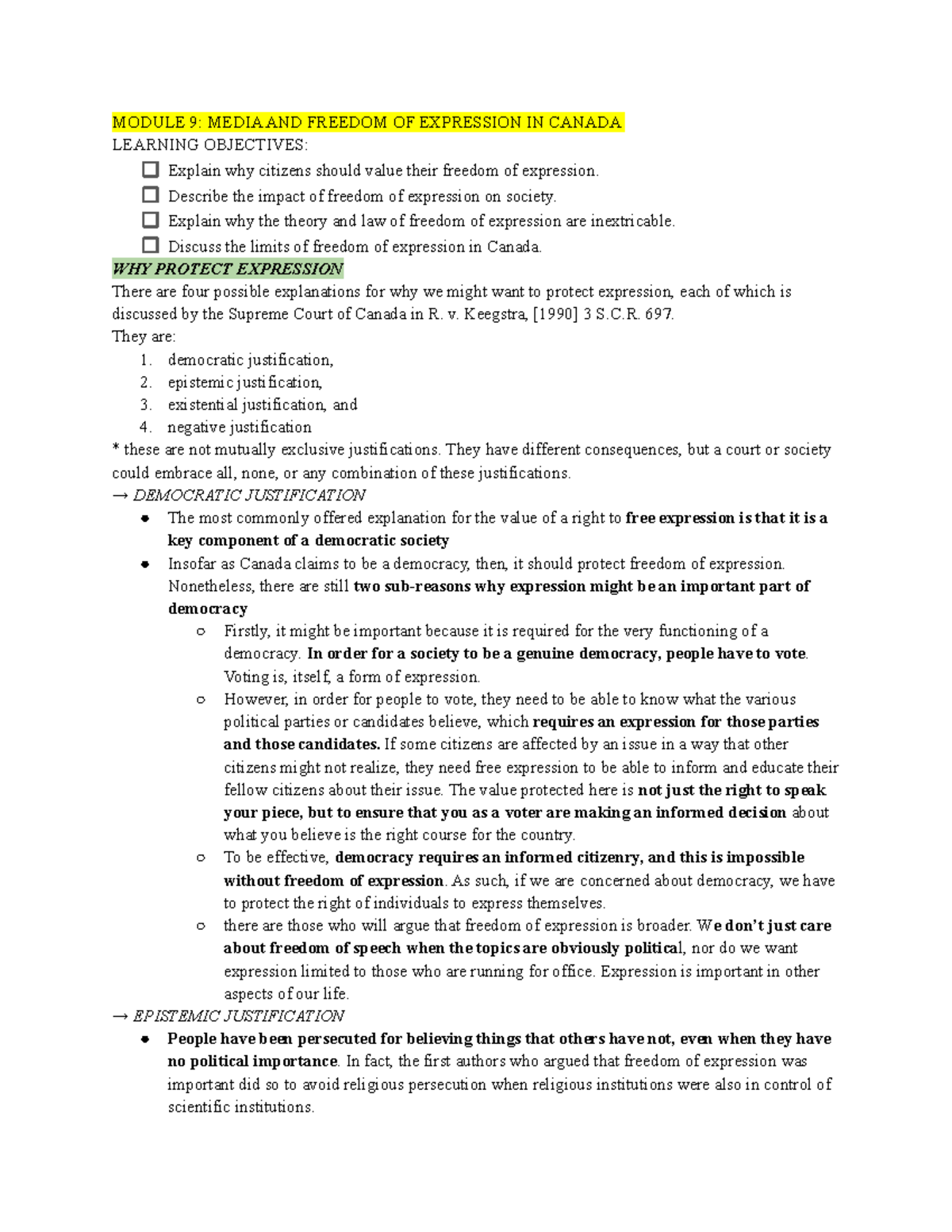 Module 9 Media AND Freedom OF Expression IN Canada - MODULE 9: MEDIA ...