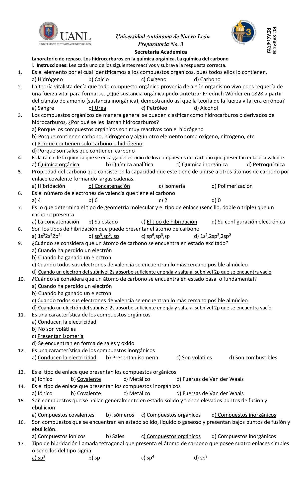 FQE E3 Lab. repaso contestado AD 2023 - Universidad Autónoma de Nuevo ... FQE E3 Lab. repaso contestado AD 2023 - Universidad Autónoma de Nuevo ...