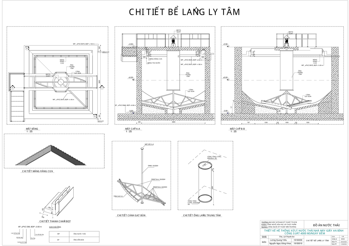 Bản vẽ bể lắng ly tâm - CHI TIẾT BỂ LẮNG LY TÂM MOTO QUAY MOTO QUAY WP ...
