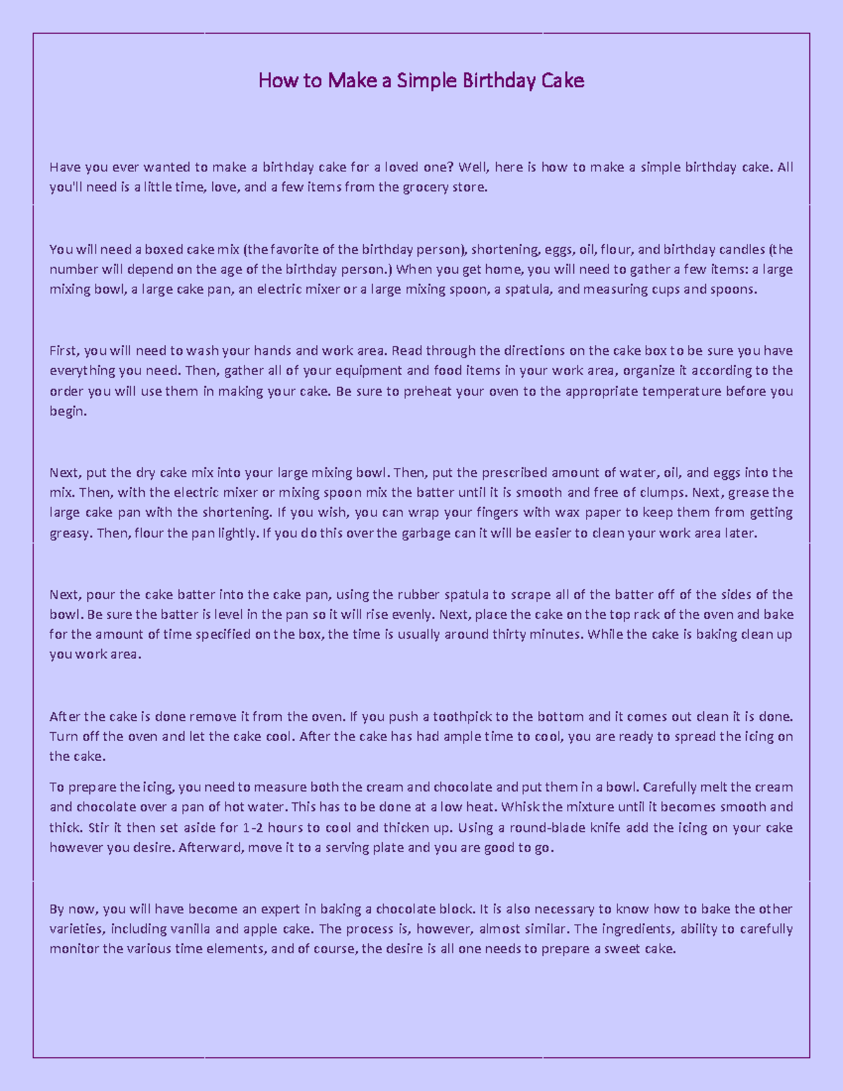 How to make a simple birthday cake - All you'll need is a little time, love, and a few items ...