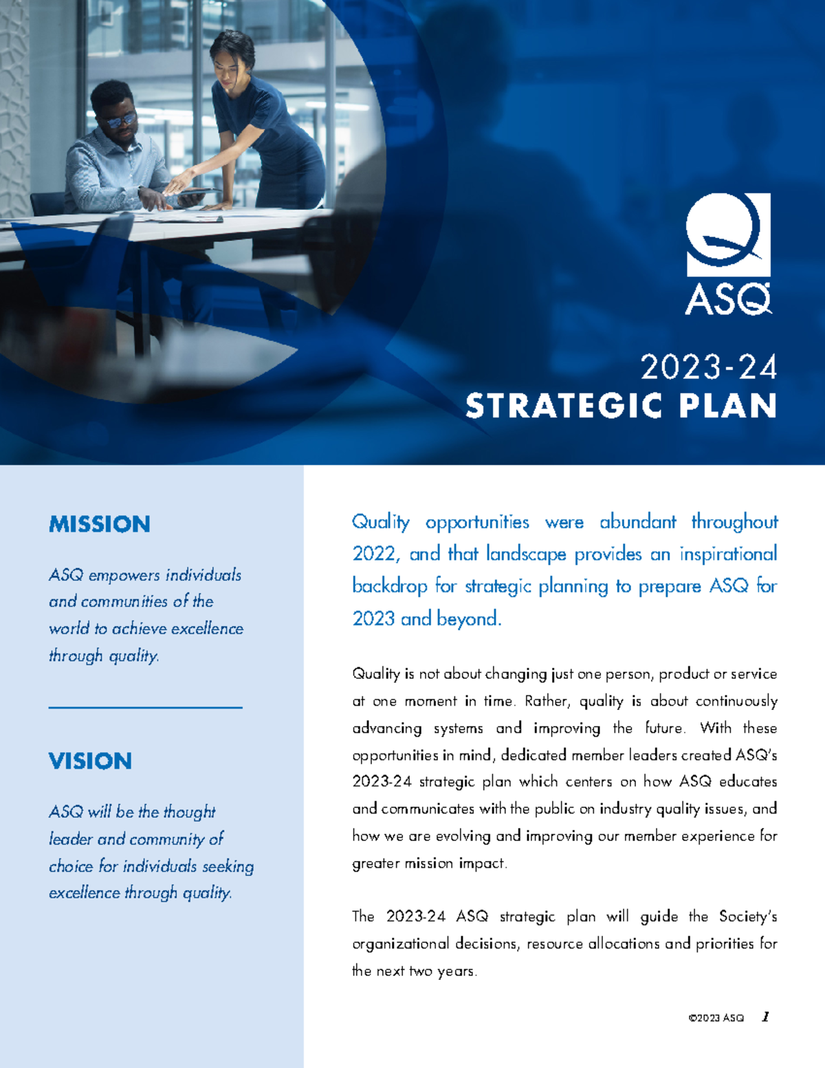 2023 24 ASQ Strategic Plan - Comm 493.3 - U of S - Studocu