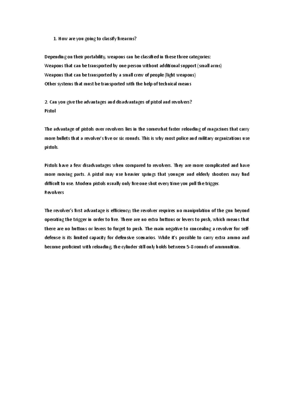 F5 - English-Writing-5 - How are you going to classify firearms ...