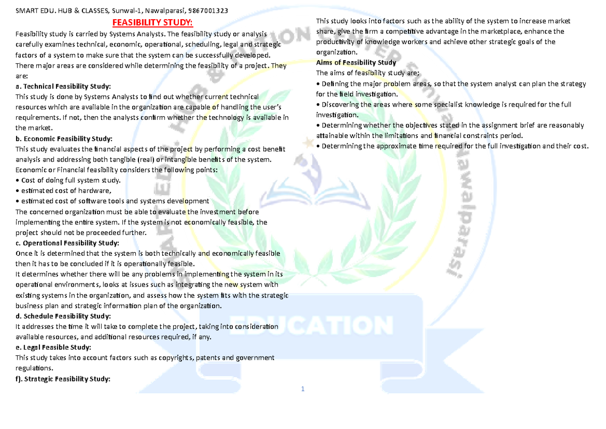 Web technolgy by suraj sir - FEASIBILITY STUDY: Feasibility study is ...