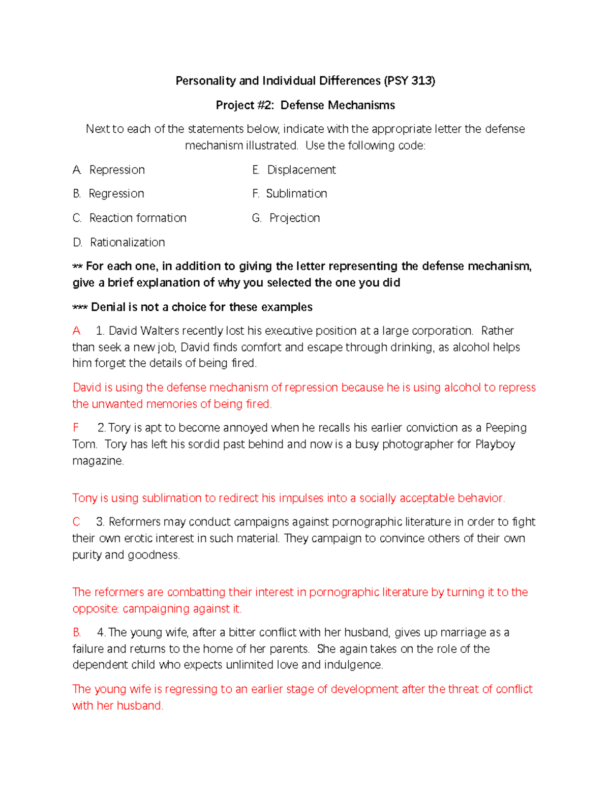 Project 2 psy 313 - Personality and Individual Differences (PSY 313 ...