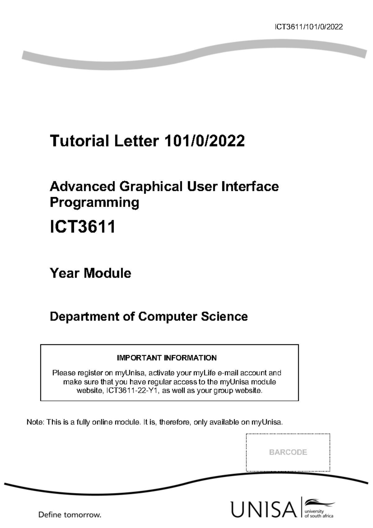 101 2022 0 b - Assignments for those years - ICT3611/101/0/ Tutorial ...