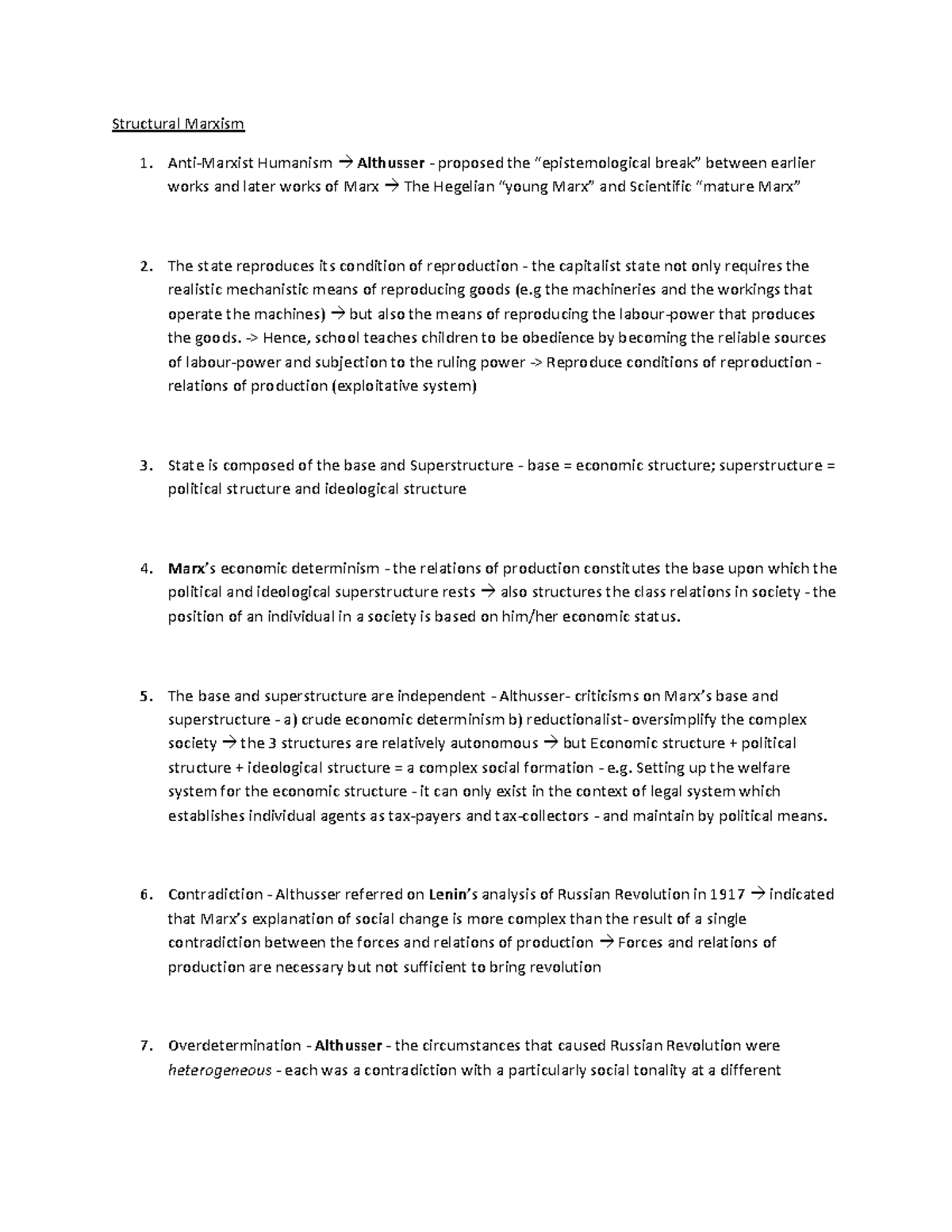 Summary - Lecture 13 - Athusser's Notion of Structural Marxism ...