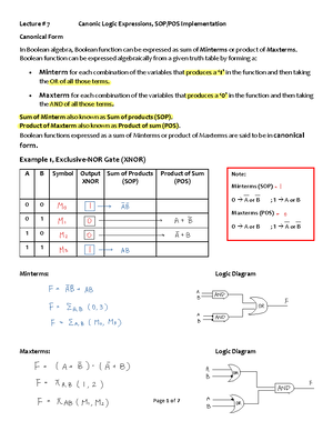 Lecture 9 - Professor Yarkin Doroz - Page 1 of 5 Lecture # 9 K-Map with ...