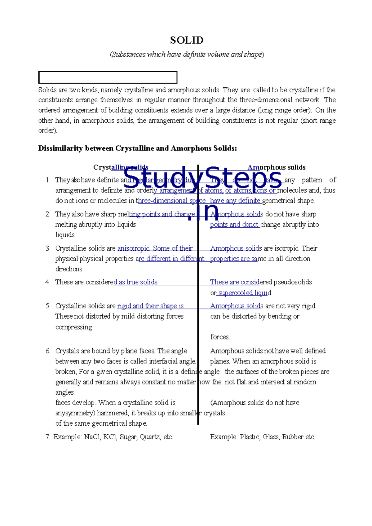Solid - SOLID (Substances which have definite volume and shape) 1 ...