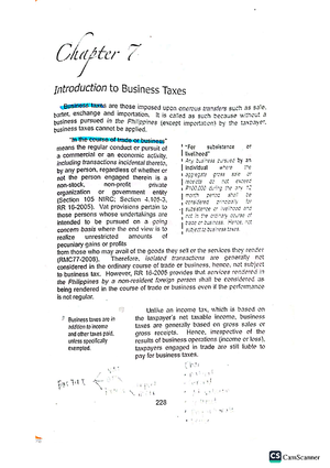 Chapter-3 - Notes to Business Taxation - Chapter 3 Deductions from the ...